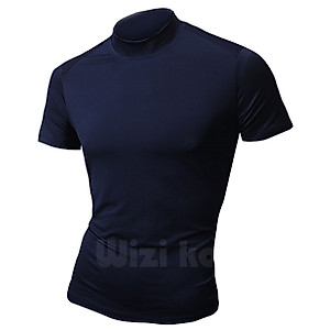 Mens Solid Short Sleeve Active Water Sports Rash-guard