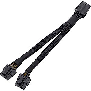 TeamProfitcom 16 AWG GPU VGA PCI-e 8Pin PCI Express Graphics Video Card GPU VGA 8 Pin Female to Dual GPU 8(6+2) Pin Male Splitter Power Sleeved Extension Cable 8 Pin GPU 12-inches