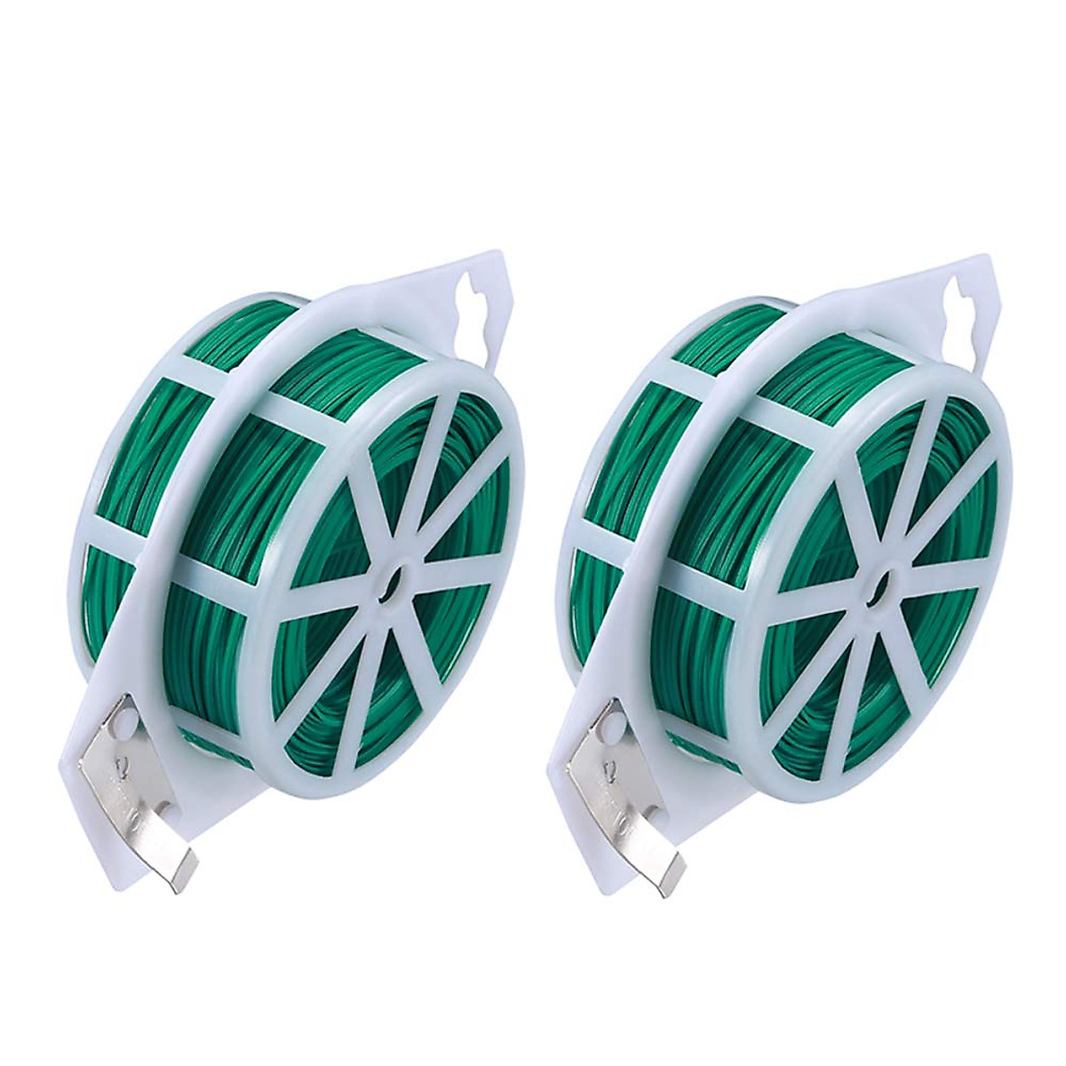 AOMGD 2 Pack 328 Feet (Total 200 m) Twist Tie Multi-Function Garden Plant Wire Ties with Cutter/Cable Tie/Zip Tie/Coated Wire for Gardening, Home, Office