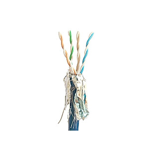 Monoprice Cat8 Network Cable - 2GHz, S/FTP Shielded, Solid, 40G, Bare Copper, for Ethernet Switch, Modem, Router, 22AWG 250 Feet, Blue - Entegrade Series