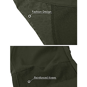 MAGNIVIT Men's Casual Hiking Travel Shorts Lightweight Quick Dry 3/4 Capri Shorts with Pockets Army Green