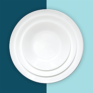 Corelle Vitrelle Livingware Bread and Butter Plate, Triple Layer Glass and Chip Resistant, 6-3/4-Inch Round Plate, White