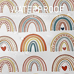 Tote Bag Makeup Bag Boho Rainbow Decor Rainbow Party Decorations Rainbow Party Favors Supplies Rainbow Gifts for Women Girls Bohemian Decor Waterproof Tote Bag with Zipper Cosmetic Bag Set of 2