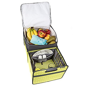 meori Hibiscus Red/Dots Foldable Box Large wipeable Solid Space-Saving Outdoor Lake Beach Weekend Shopping Transport Storage, 1-Pack