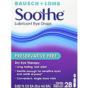 Soothe No Preservative Lubricant Eye Drops by Bausch e Lomb, 28 count