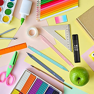 23 Pcs Cute Mechanical Pencils Set, 12 Pcs Pastel Mechanical Pencils 0.5mm and 0.7mm Aesthetic School Supplies with 8 Tubes Pencil Refills and 3 Pcs Erasers for Kids Students Writing Drawing Sketching