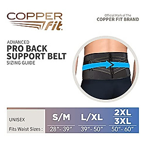 Copper Fit Advanced Back Pro Belt Compression Brace, Large/X-Large