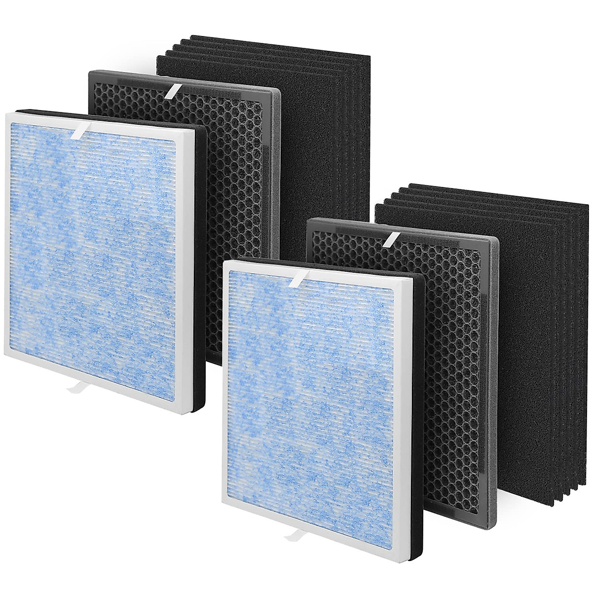 Ulrempart Replacement Air Filter Set, 5-Pack Extra Charcoal Filters, 1x Activated Carbon Filter and 1x H13 True HEPA Filter for RENPHO Model RP-AP001, RP-AP002, RP-AP001S