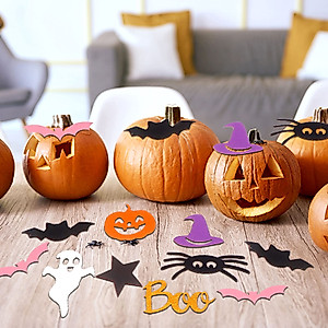 Halloween Bat Ghost Confetti Sprinkles Bats Spider Pumpkin Confetti Table Scatter Witches Spider Webs Five-Pointed Star Halloween Party Decorations Confetti for Halloween Party Favors