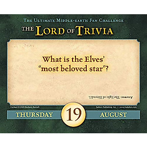2021 The Lord of Trivia The Ultimate Middle Earth Fan Challenge Boxed Daily Calendar