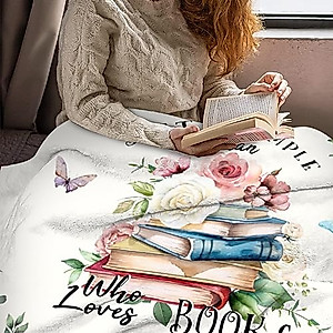 MAHIPOCI Book Lovers Gifts Blanket 50x60 Inch Librarian Gifts Throw Blanket Book Club Gifts for Reading Lover Bookish Literary Gifts Ideas Best Bookworm Gifts on Birthday Christmas Graduation