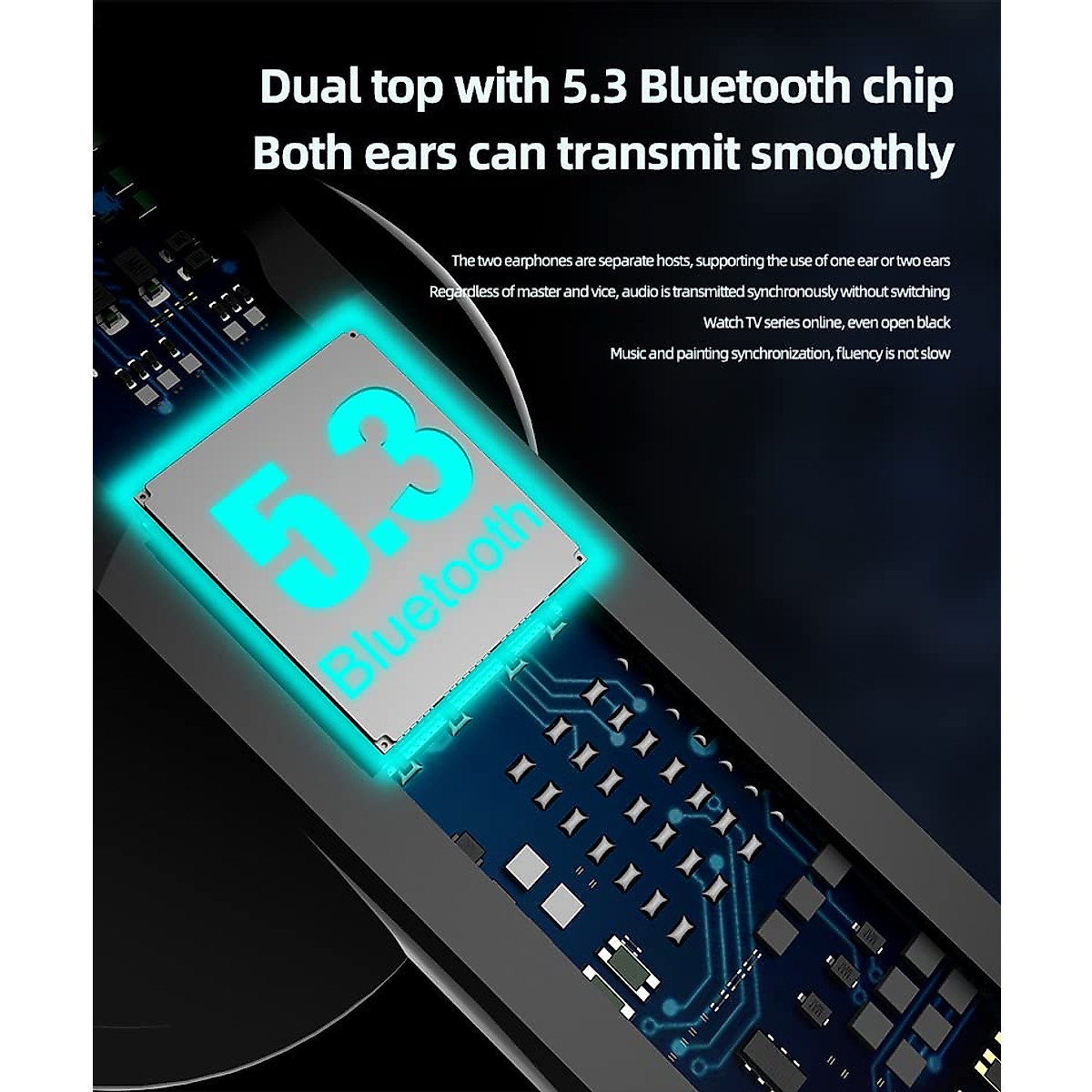 LmtLessDeals True Wireless Bluetooth Earbuds Smart Touch BT 5.3 (Black)