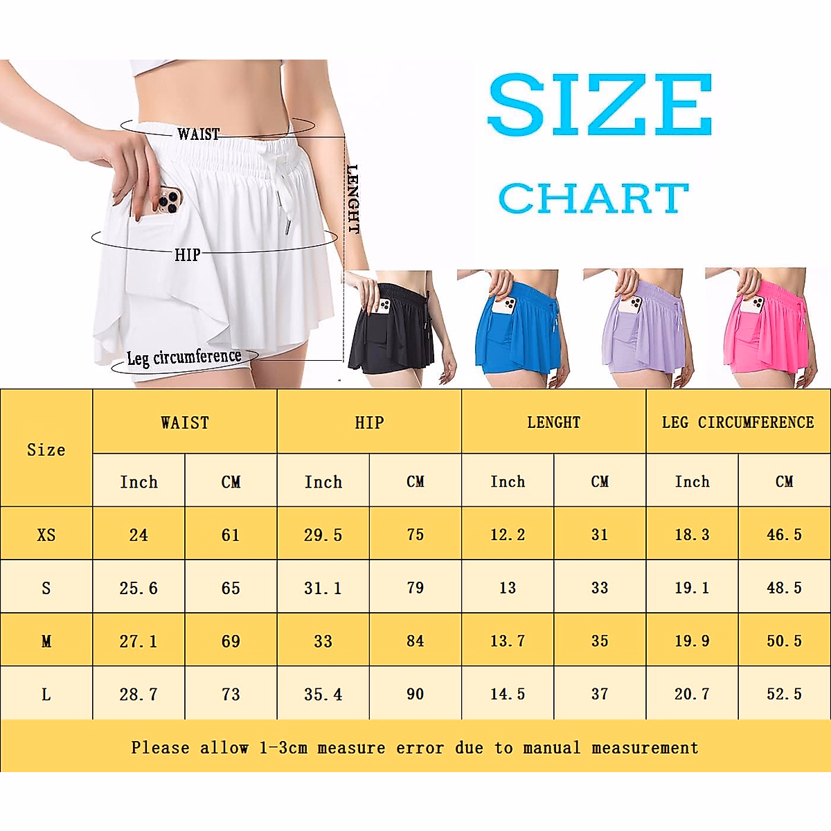 Flowy Shorts, 2 in 1 Butterfly Shorts High Waisted Athletic Shorts for Women Workout Biker Running Yoga Gym Tennis. Pink