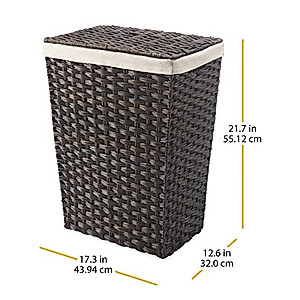 Whitmor Rattique Laundry Hamper with Lid and Removable Liner - Espresso