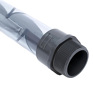 Koflo 2-40C-4-6-2 Clear PVC Schedule 40 Pipe Static Inline Mixer; 2" NPT(M), 6 Elements