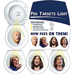 Biden Toilet Light Projector, Joe Biden Toilet Target Light Projector 2.0 with High Definition Funny Democratic Images, Best Gag Gifts for Adults, Funny Gifts for Men (Biden Hilary Harris Pelosi)