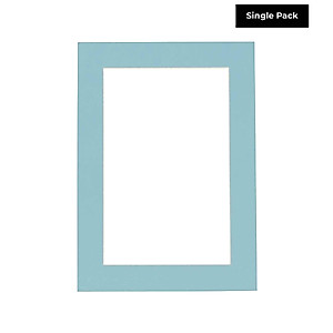 6x8 Mat Bevel Cut for 4x5 Photos - Acid Free Aqua Blue Precut Matboard - For Pictures, Photos, Framing - 4-ply Thickness