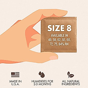 Boveda 62% RH Size 8-10 Pack Two-Way Humidity Control Packs - For Storing 1 oz of Botanicals - Moisture Absorber for Small Storage Containers - Humidifier Packs - Hydration Packets w/Resealable Bag