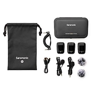 Saramonic Blink 500 Pro X B2 2-Person Wireless 2.4GHz Clip-On Microphone System with Lavaliers for Cameras, Mobile & More, Black