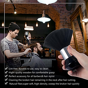 Patelai 3 Pieces Neck Duster Brush Barber Hair Blade Clipper Soft Nylon Trimmer Shaver Razor Cleaning with Storage Bag for Hair Styling(Black)