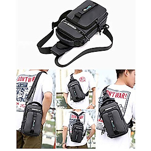 Shoulder Backpack Sling Chest Crossbody Bag Cover Pack Messenger Daypack Rucksack Bicycle Sport With USB Charging Port (Black)