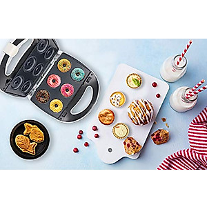 Mini-Donuts Maker, Mini-Pie and Quiche Maker, Taiyaki Maker – NEW 3 in 1 Three Slices Detachable Dessert Maker by StarBlue – White AC 110-120V 50/60Hz 700-800W
