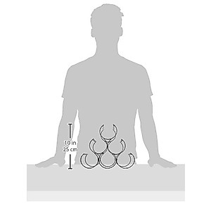 Deco 79 Metal 6 Bottle Wine Rack, 12" x 7" x 10", Black