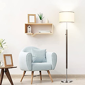 【Upgraded】 Dimmable Floor Lamp, 1000 Lumens LED Bulb Included, Floor Lamps for Living Room Simple Standing Lamp with White Lamp Shade, Modern Tall Lamps for Living Room Bedroom Office Dining Room