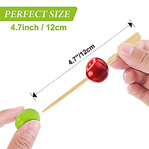 300PCS Cocktail Picks Bamboo Skewers For Appetizers, FATLODA Paddle Wooden Skewers, Fancy Flat Toothpicks For Appetizers, 4.7 IN Bamboo Sticks For Party Sandwich Fruit Charcuterie Boards Accessories