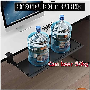 Clamp Keyboard Tray, Sliding Keyboard Tray Under Desk, Adjustable Keyboard Tray Under Desk, Made of Metal Steel, Strong and Stable, Black