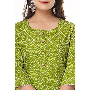 Vihaan Impex Indian Green Kurti Set for Women with matching Pant