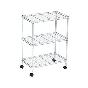 3 Tier Wire Shelving Unit Storage Rack, Metal Heavy Duty Utility Organizers, Organization Units for Products Plant Pantry, Garage, Laundry Racks Durable Shelf Stand, 14"W x 24"L x 30"H, Chrome