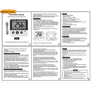 Fridge Freezer Thermometer Max/Min Memory LXSZRPH High & Low Temperature Alarms Settings with LED Indicator Digital Refrigeration Thermometer with Magnetic,Stander (WhiteMeter2pack)