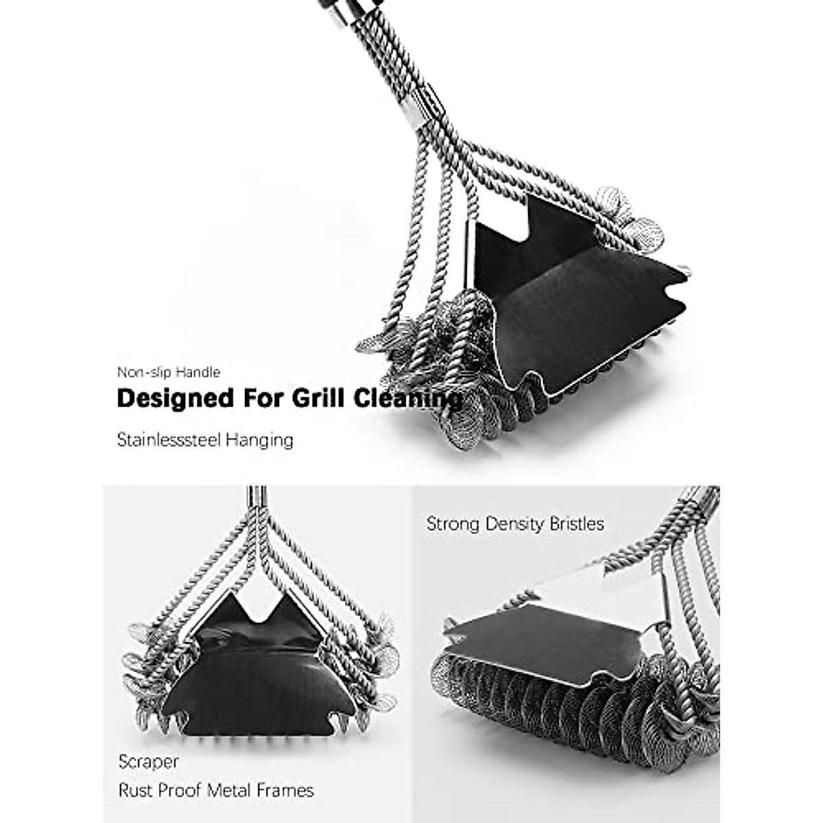18inch Grill Brush and Scraper Bristle Free - BBQ Brush for Grill Cleaning Stainless Grill Cleaning Brush BBQ Grill Accessories Tools- Gifts for Men Dad
