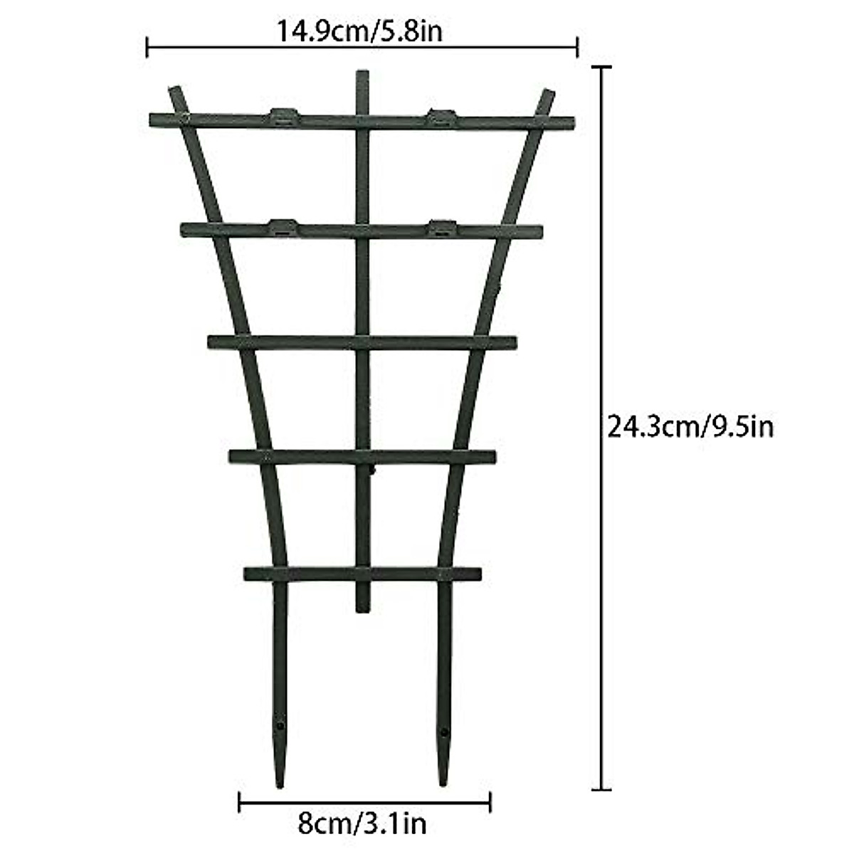 GWOKWAI 6Pcs Plant Climbing Trellis Supports, DIY Garden Mini Superimposed Potted Plant Support Plastic Pot Plant Stem Support Wire for Indoor Outdoor Vines Flower Vegetable