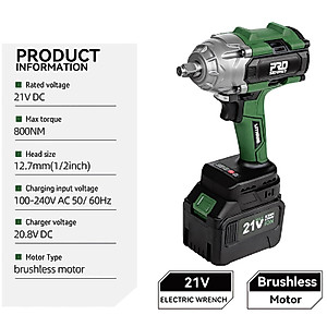 Prostormer Cordless Impact Wrench 580Ft-lbs(800N.m), 1/2" Brushless High Torque Impact Gun Kit with 4.5Ah Rechargable Battery, Charger & 8 Sockets for Home Car Tire Nuts