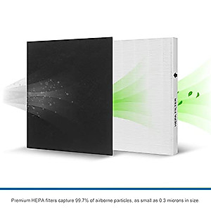 AP-1512HH Replacement Filter H13 Ture HEPA Compatible with Coway AP-1512HH, AP-1518R, AP-1519P, Airmega 200M Air Purifier, Part# 3304899, 1 HEPA Filter + 2 Carbon Pre-Filters