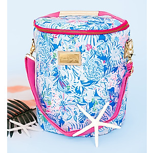 Lilly Pulitzer Insulated Soft Beach Cooler with Adjustable/Removable Strap and Double Zipper Close, Lion Around
