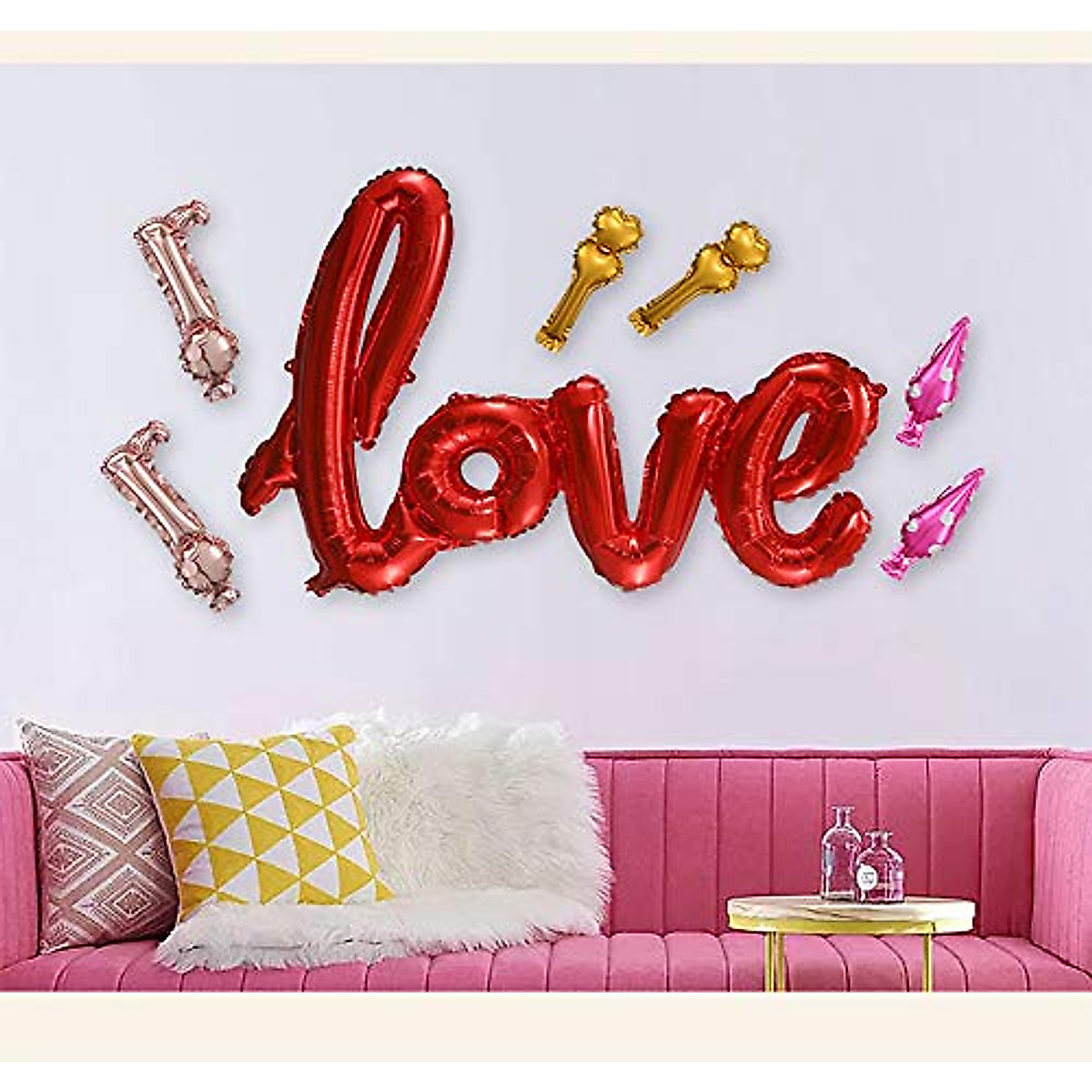Large Red LOVE Foil Balloons Banner,42 Inch Mylar Foil Letters Balloons Reusable Ecofriendly Material for Wedding Bridal Shower Anniversary Engagement Party Decorations Supplies