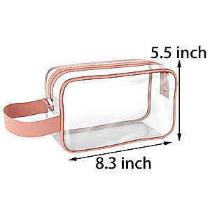 Axe Sickle 2 Pack Clear Cosmetics Bag Waterproof Plastic Organizer Bag with Zipper Portable Clear Makeup Cosmetic Bag for Travel Bathroom Toiletry Organizer, Pink, Green