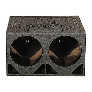 Q Power QBOMB10TB Dual 10 Inch Triangle Ported Subwoofer Box w/Bedliner Spray
