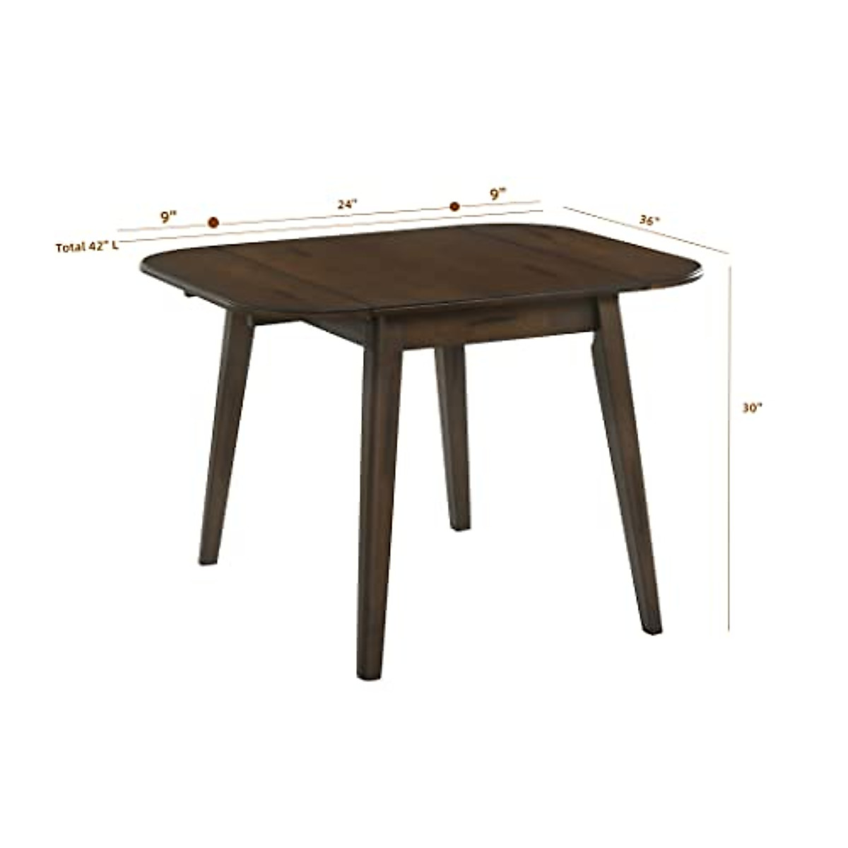 Liveasy Furniture 5-Piece Wood Extendable Dining Table Set with Drop Leaf Table and 4 Upholstered Chairs for Small Places (4 Seats)