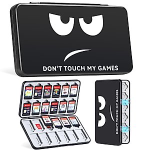 JINGDU 24-Slot Switch Game Case for Nintendo Switch Games & Micro SD Cards, Hard Shell, Soft Lining, [Shockproof, Portable], The Switch Game Holder Suitable for NS, Lite & OLED Games, Not Touch