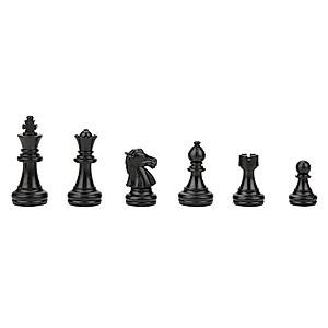 Tournament Chessmen Full Set of 32 Black & White Chess Pieces International 32 Standard Chess Pieces Replacement Cast Plastic Chess Pieces without Checkerboard 1.93Inch 49mm Tall