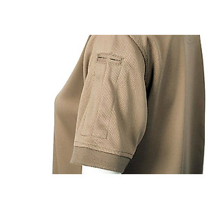 LAPG Women's Recon Jersey Short Sleeve Polo Shirt, Anti-Wrinkle Moisture Wicking Tactical Polo Shirt for Women - Heather Blue - Medium