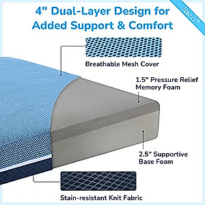 RECCI 4-Inch Tri Folding Mattress, Folding Memory Foam Mattress, Folding Mattress, Sleeping Mattress for Floor, Tri Fold Mattress with Removable and Washable Cover, Storage Bag Included, 25” x 75”
