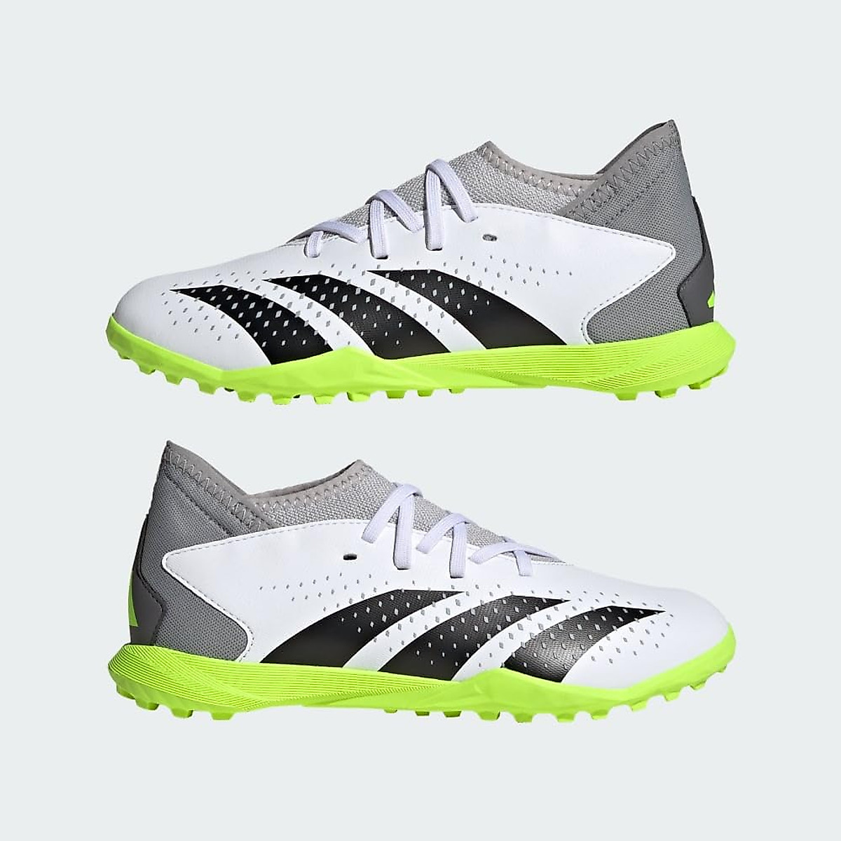 adidas Predator Accuracy.3 Turf Sneaker, White/Core Black/Lucid Lemon, 12 US Unisex Little Kid