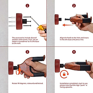 Guitar Hanger Wall Mount Hook with Auto Lock Safe for All Guitars Bass Cello Mandolins