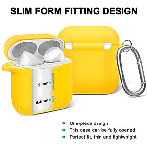 MOLOVA Protective Silicone Case Compatible with Tozo t6, Front LED Visible, Premium Accessory Shockproof tozo t6 Case Cover with Keychain. (Yellow)