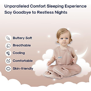 Domiamia Baby Sleep Sack 1.0 Tog Soft Cotton & Rayon Made from Bamboo Toddler Sleeping Sack 24-36 Months Dryable Lightweight Wearable Blanket